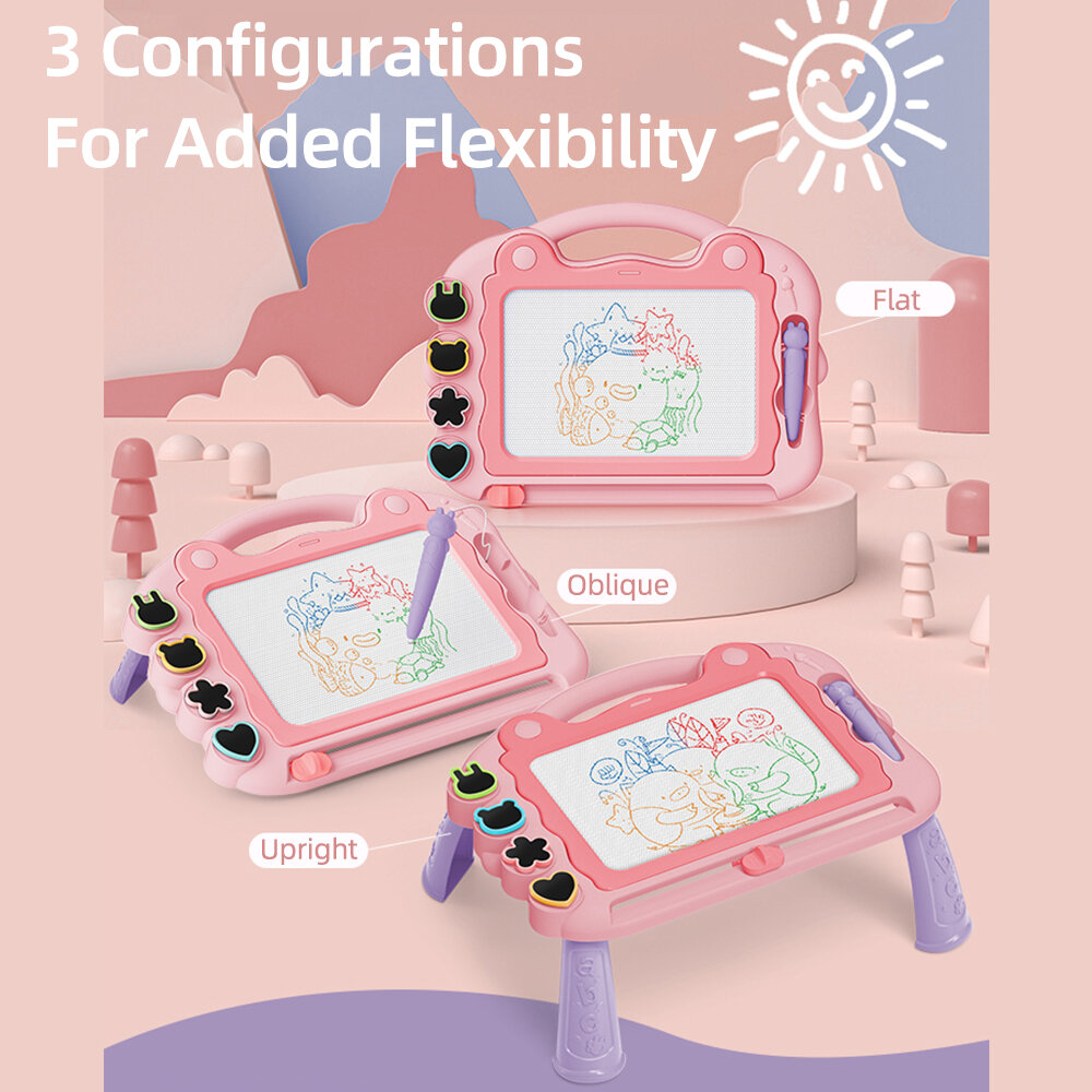 Магнитная доска для рисования для малышей, блокнот для рисования, игрушка для скетчей 2-3 года с 4 штампами и 1 ручкой, образовательные учебные пособия, подарок на день рождения