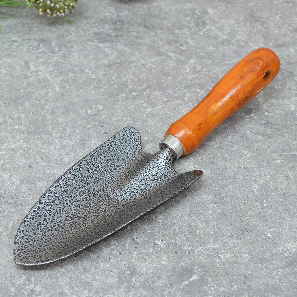 Совок посадочный широкий 29см с деревянной ручкой, удобный и практичный