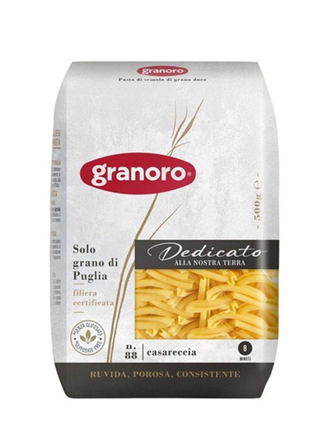 Паста GranOro Dedicato №88 Казаречче, Solo Grano di Puglia, 500 г