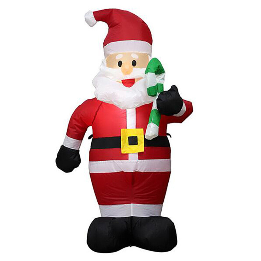 Inflatable Christmas Decorations 4 FT Santa Claus with Candy Cane Waterproof Blow Up Lighted Yard LED Lights Tethers Stakes for Garden Lawn