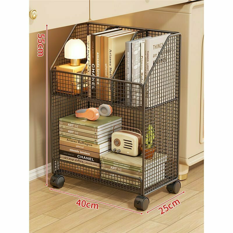 Полка вогдаль, металл, угловая, 2 уровня, черный, 40х25х55см