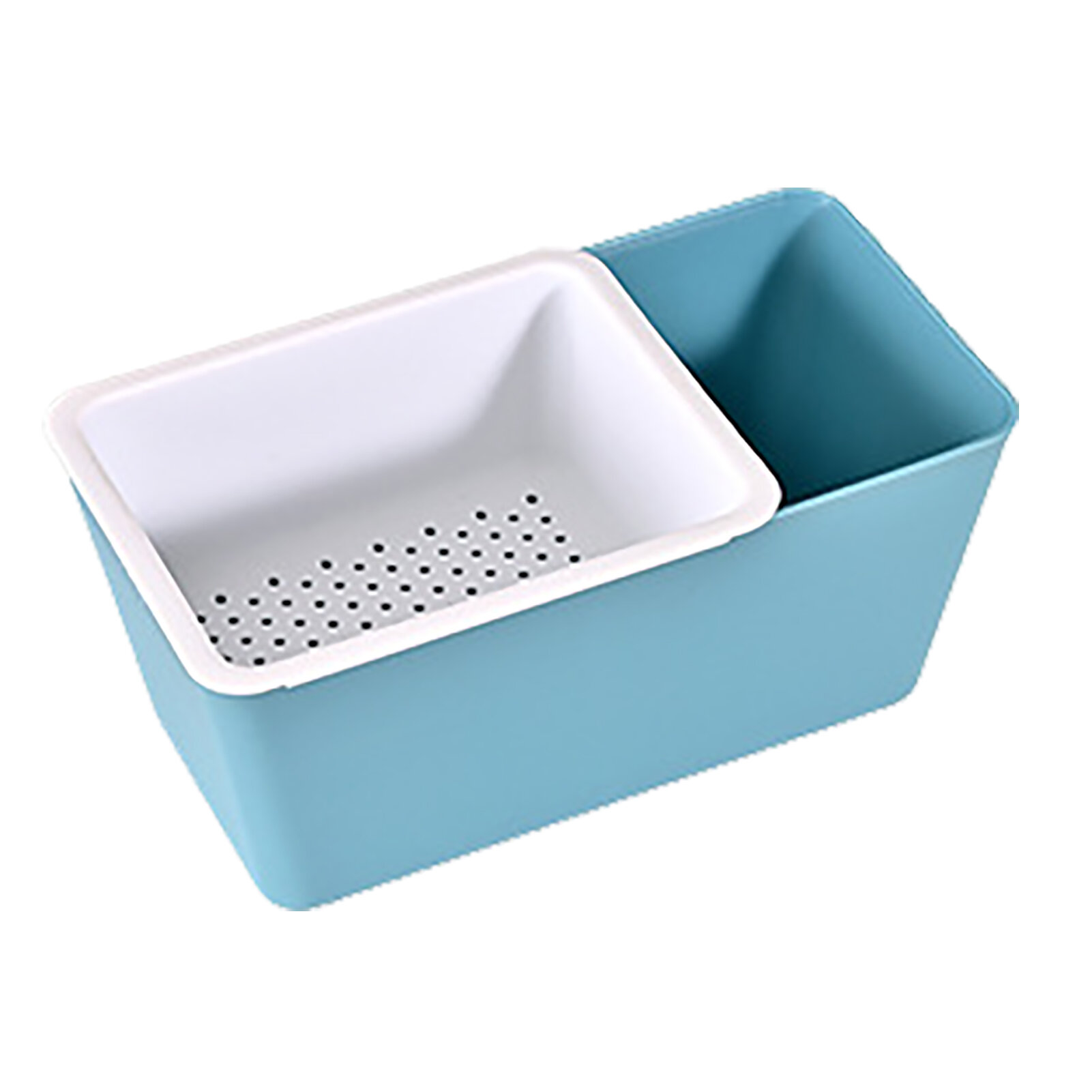 Организатор с закусками Пластиковый двухслойный многофункциональный контейнер для дренажа пищи для фруктов орехи конфетки синие