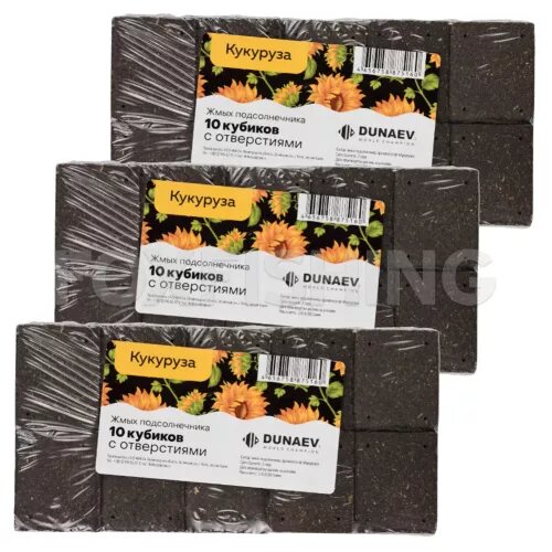 Макуха Dunaev жмых подсолнечный / кукуруза 3уп. / 900гр. (30шт. по 30гр.)