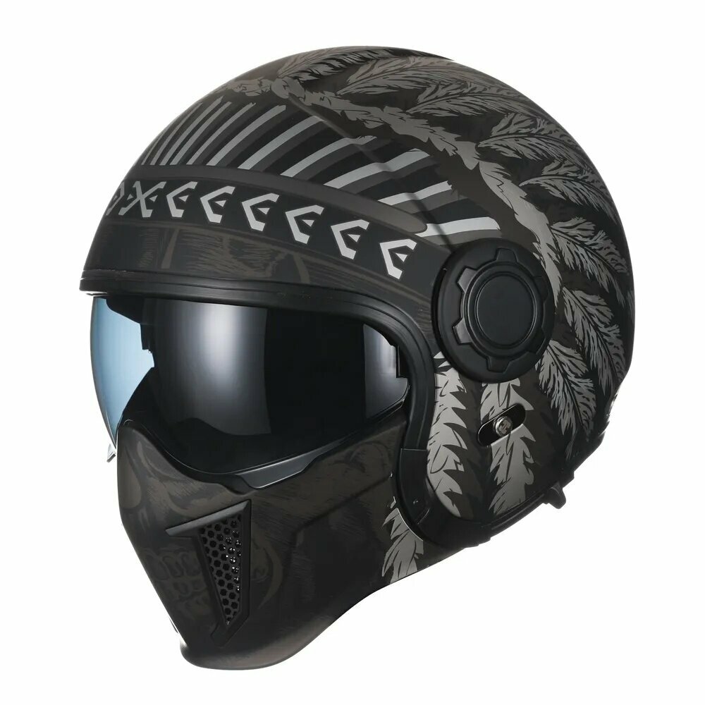 CYRIL Мотошлем, цвет: черный, серебристый, размер: XXL