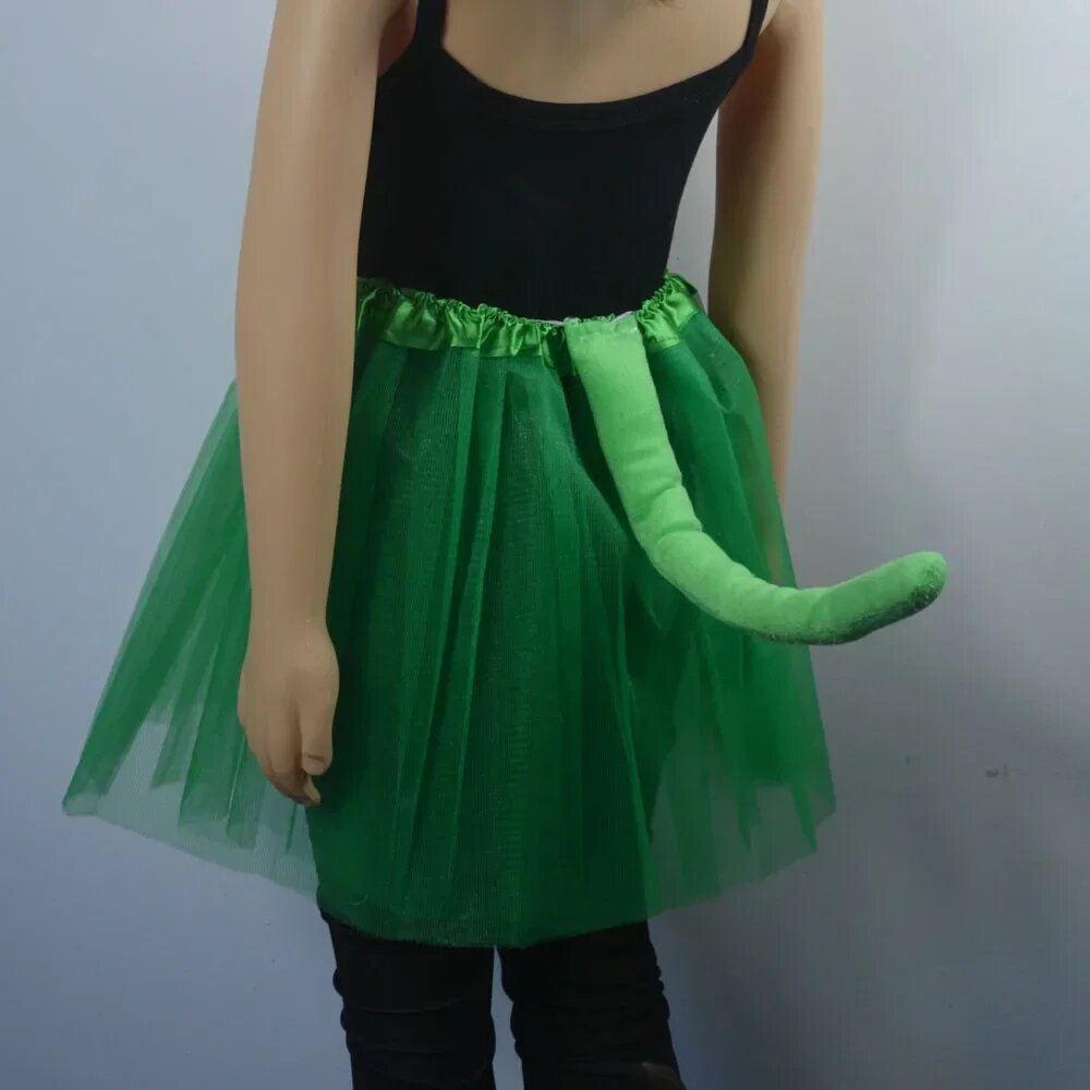 Plush Animal Tail 30cm Зеленый, green tail