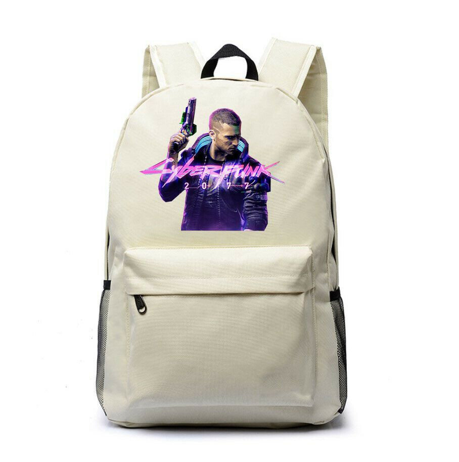 Рюкзак Киберпанк (Cyberpunk 2077) белый №3