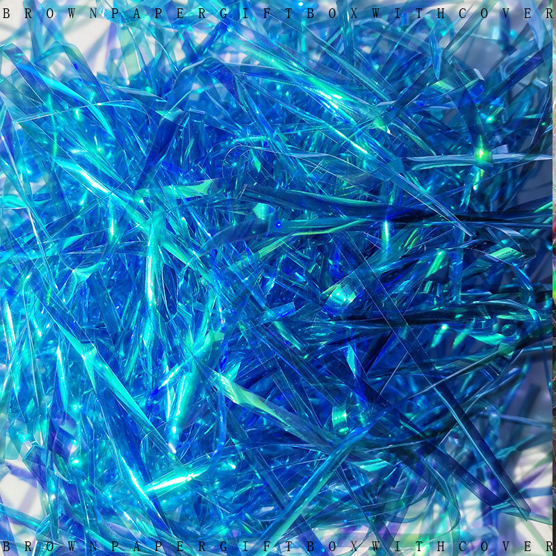 Измельченная бумага "Симфония Рафии", шелковая начинка, электрооптический синий, 100г