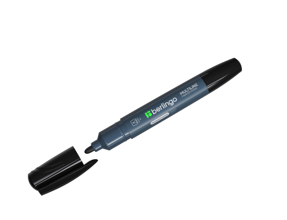 Маркер перманентный черный Berlingo, пулевидный, 2 мм