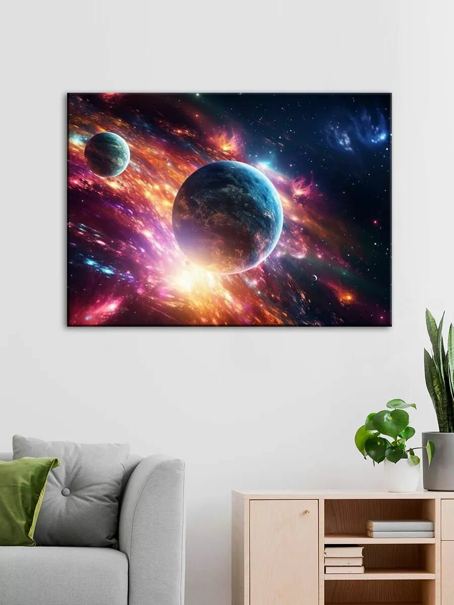 Картина на стену "Фэнтези и космос", 70x50 см