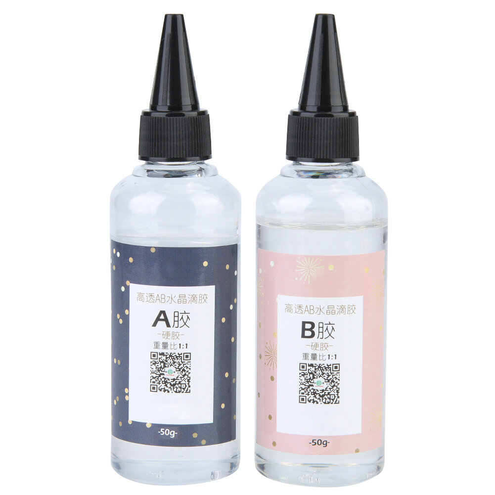 100 г, 3,5 унции, 1:1, высокопрозрачный кристаллический клей из эпоксидной смолы, клей AB Drop для рукоделия и деревообработки, прочный и водонепроницаемый