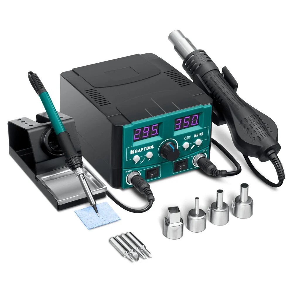Ремонтная паяльная станция KRAFTOOL KR-75 2-в-1 55340, для паяльных работ