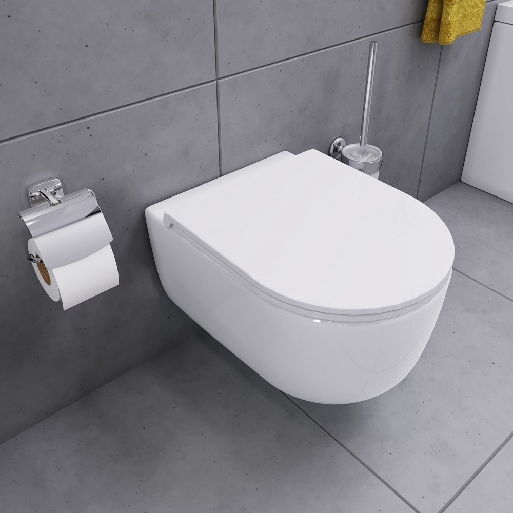 Унитаз подвесной Damixa Sirius DX86C1700SC белый, с крышкой микролифт, безободковый