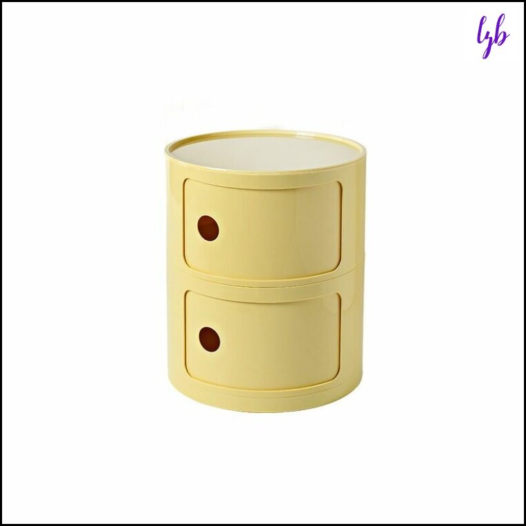 Эксклюзивная желтая тумба Seyaom 32x30x40 см с двумя ящиками