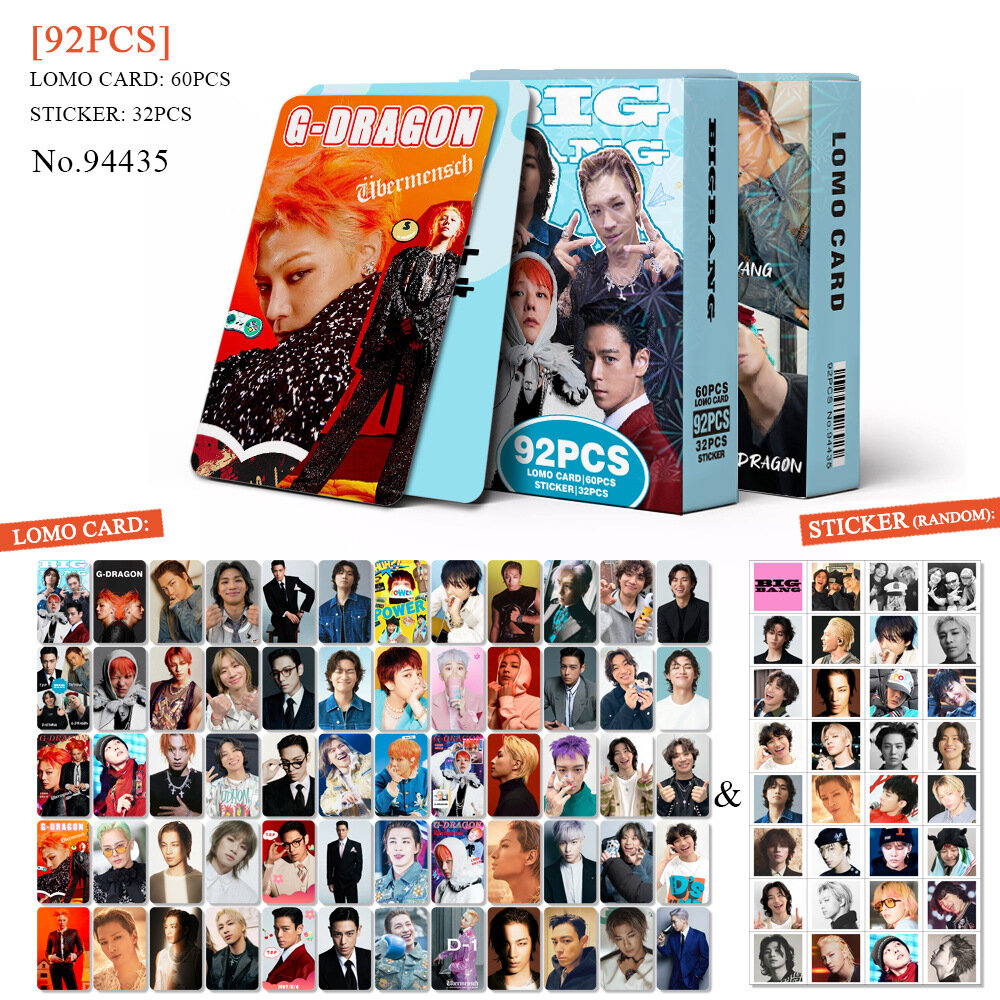 Total chain of 92G-Dragon G-Dragon collection photo cards bigbang stickers greeting cards double-sided LOMO cards