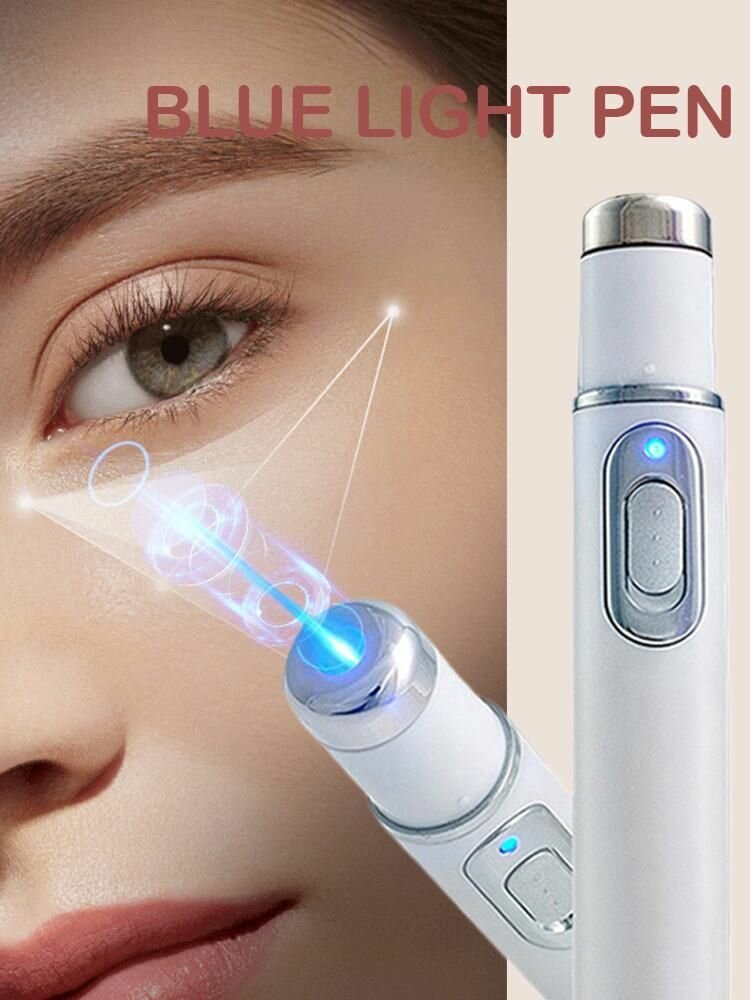 Массажер для глаз с подогревом и синим светом от акне, от темных кругов и мешков под глазами, отечности