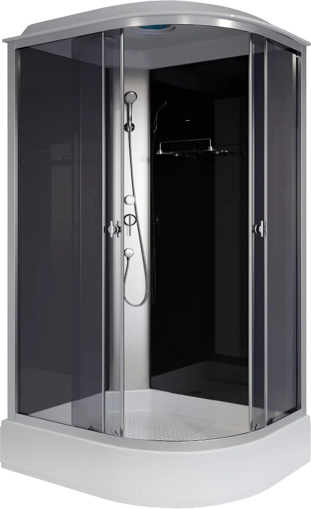 Душевая кабина Niagara Eco E120/80/26L/TN стеклянная, 120x80, закрытая (с крышей), без гидромассажа, средний поддон, с вентиляцией, с функцией тропический душ