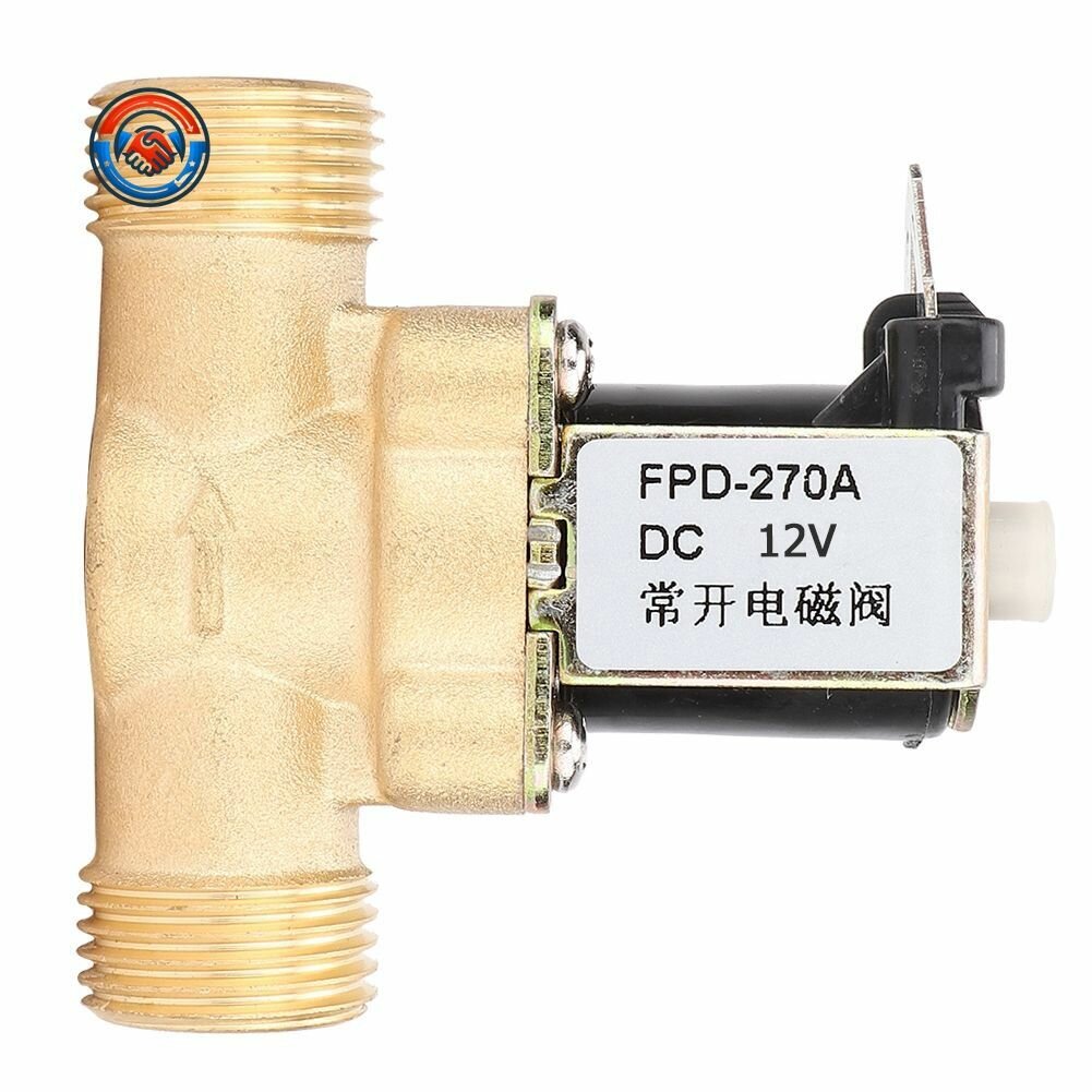 Группа безопасности, электромагнитный клапан G1/2" для воды, компактный латунный клапан с коррозионной стойкостью, простой монтаж, широкий диапазон температур