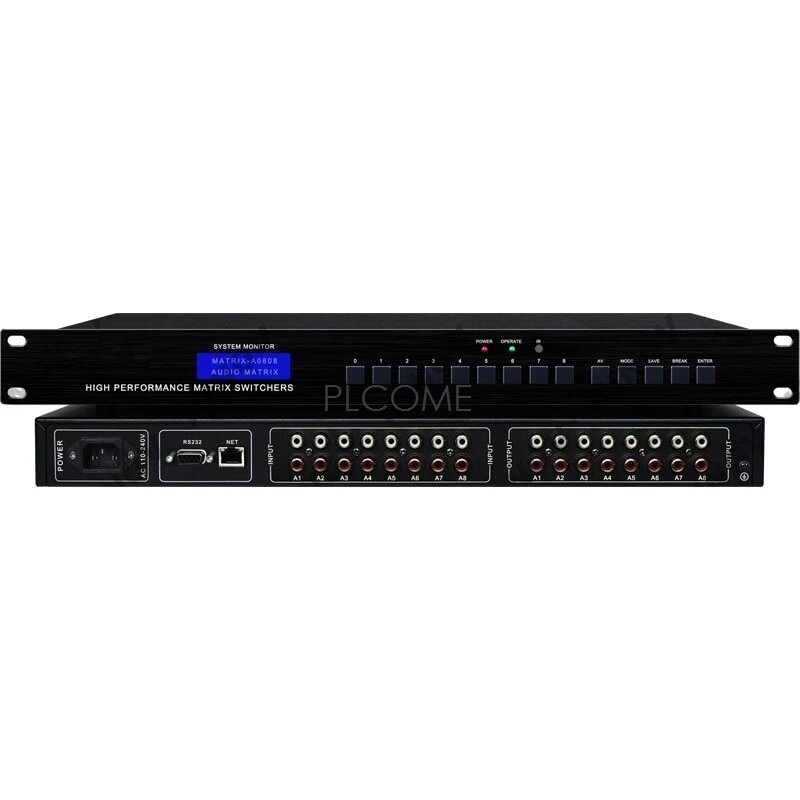 PLCOME Аудио матричный коммутатор 8x8 Add LAN APP