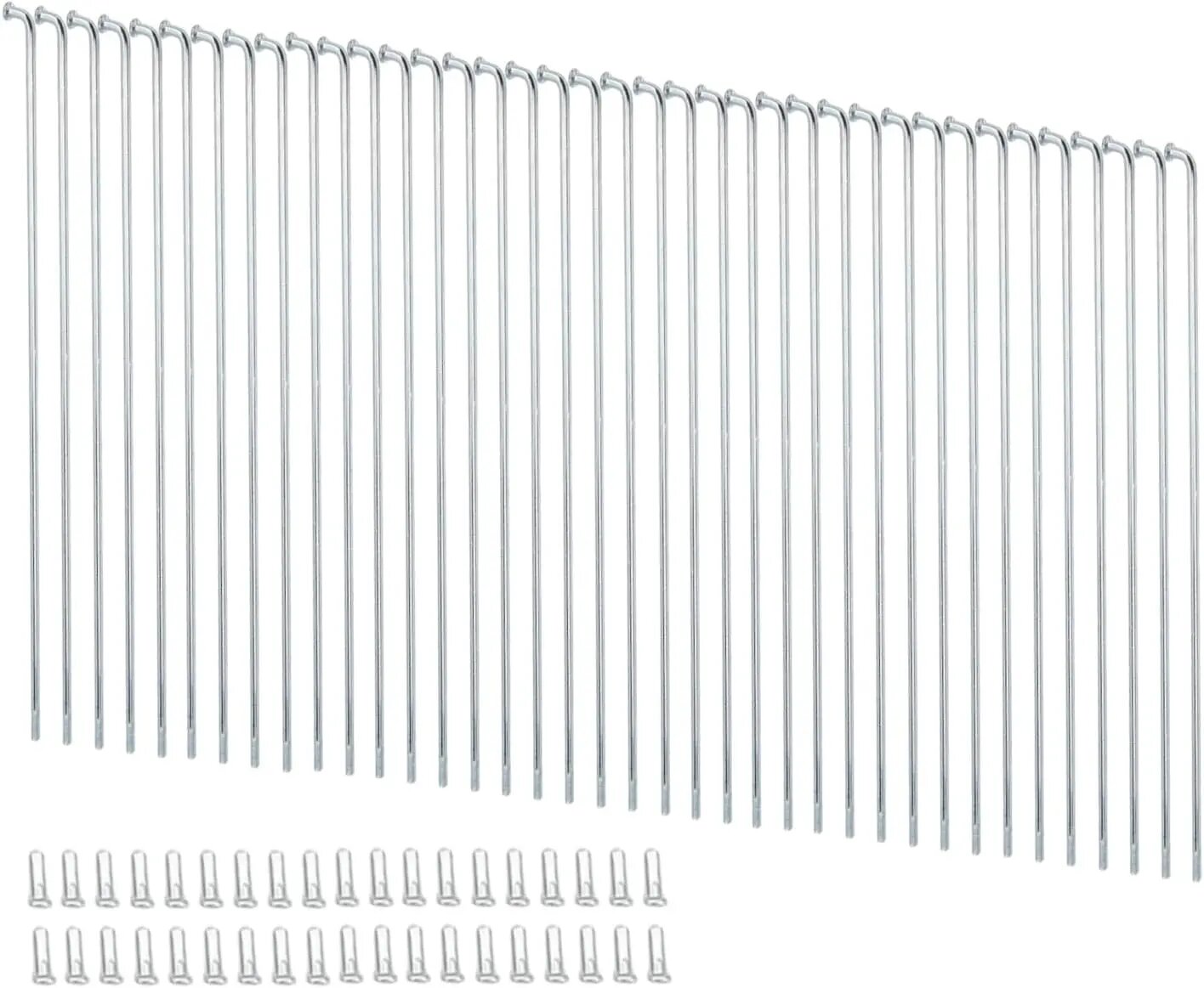 Велосипедные спицы Goucrro 13G стальные серебристые 2.3 мм 70-300 мм 38 шт Silver-13G-278mm