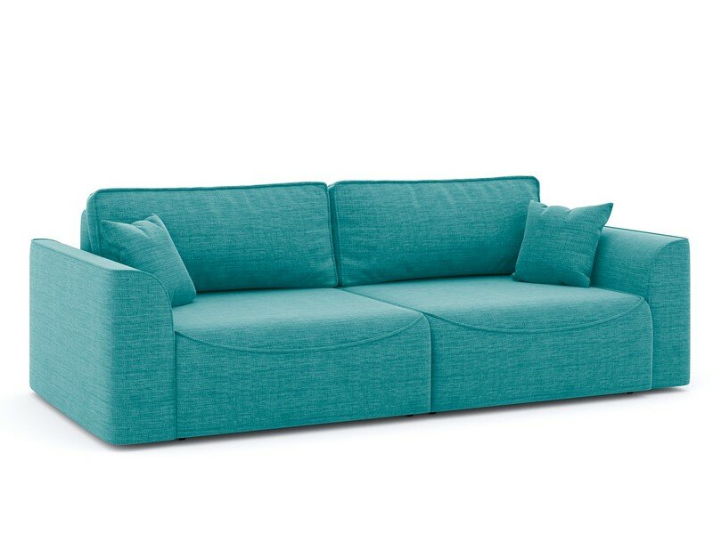 Прямой диван "Рафаэль" трансформер, механизм еврокнижка, в ткани рогожка дрим азур