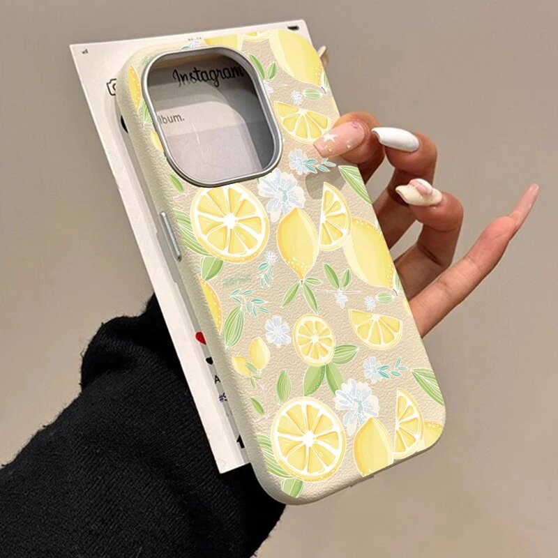 Ретро-дизайн в лимонную полоску подходит для iPhone 17 16 Pro Max 15 14 13 12 11 XS XR 7 IPHONE 8, 2