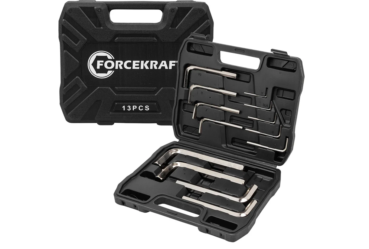 Ключи Г-образные FORCEKRAFT, 6-гранные, набор 13 предметов, сталь