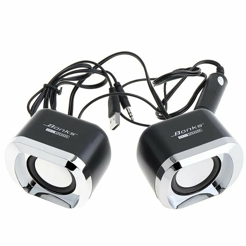 Высокомощный полнодиапазонный стереофонический сабвуфер Динамик для ПК Портативный бас Музыка DJ USB Компьютерные колонки ноутбука, телефона, телевизора