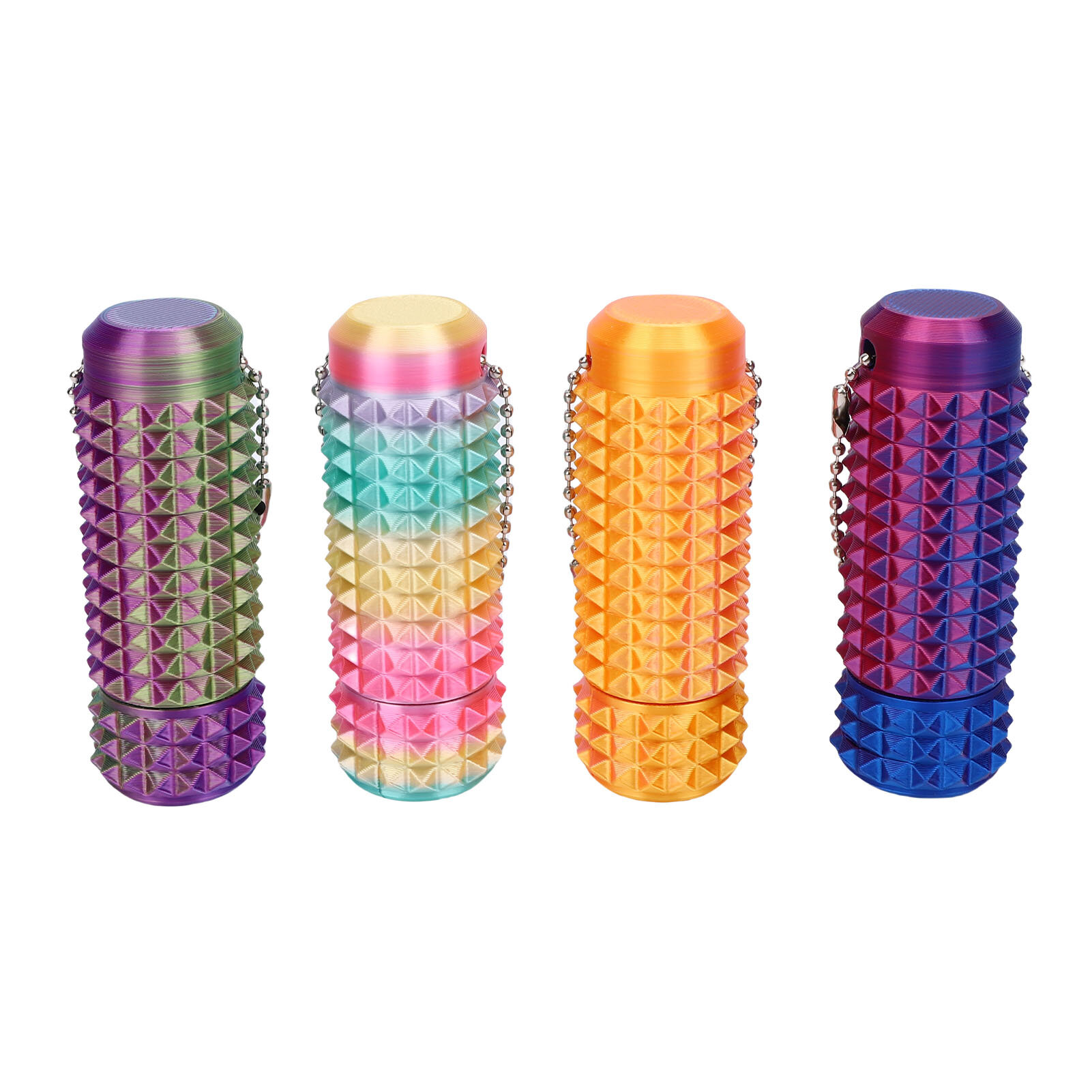 4 шт. Брелоки с шипами, напечатанные на 3D-принтере, для снятия стресса, вращающиеся, жесткие, сенсорные игрушки для взрослых и подростков, разноцветные.