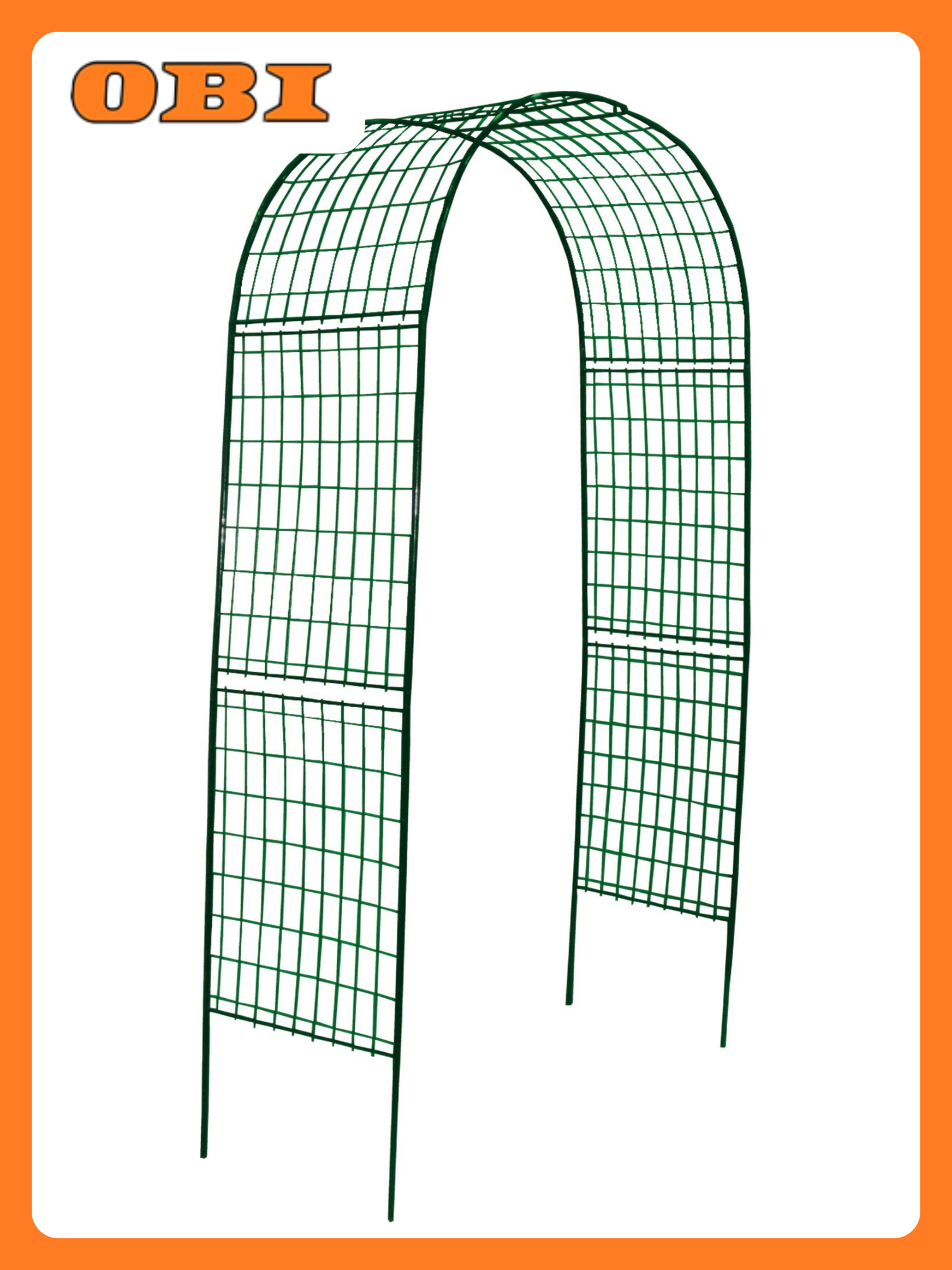 Арка садовая Клевер-С, разборная, металл, широкая сетка, 2.5 м, зеленая
