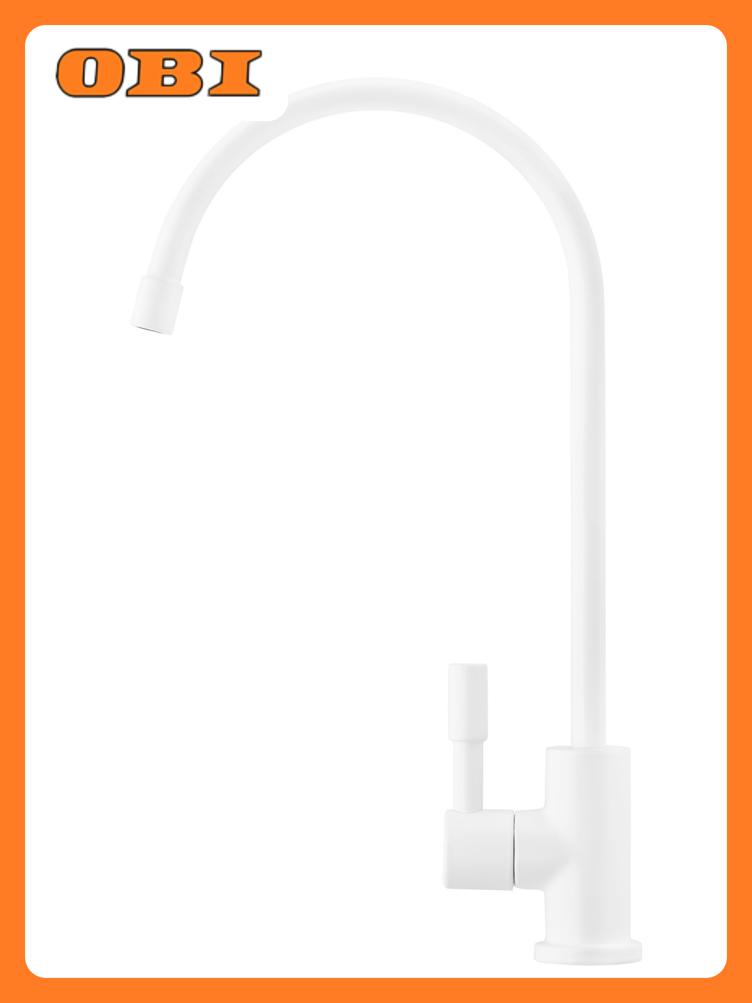 Кран для чистой воды барьер, нержавеющая сталь, белый, матовый