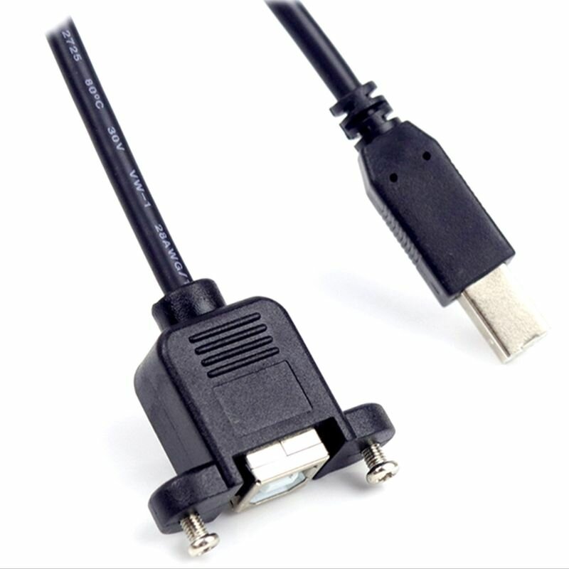 Кабель для передачи данных USB-принтера с ушками расширения квадратного порта от мужчины к женщине- 0,5 м