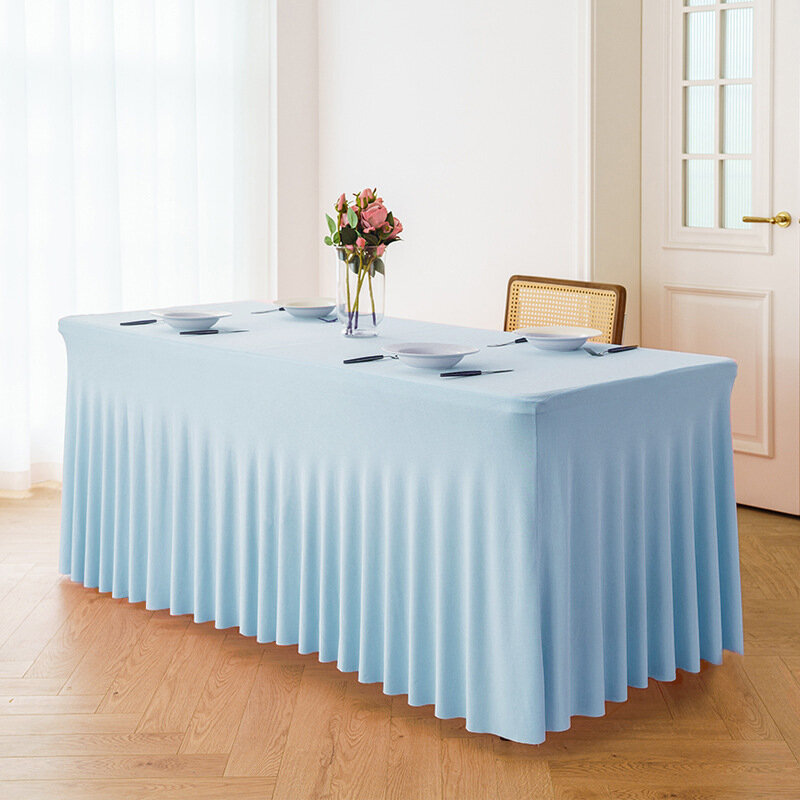 Эксклюзивный эластичный чехол для стола для свадеб и банкетов, 6FT солнечная юбка, прямоугольный подол, для отелей и вечеринок, прямые продажи от производителя