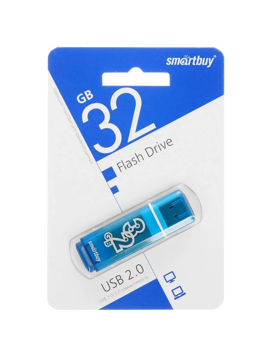 Флэш накопитель 32Gb Glossy series Blue SB32GBGS-B