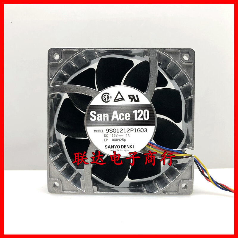 Sanyo 12038 12V 4A Алюминиевый сплав термостойкий вентилятор с 3-проводным подключением для промышленного применения