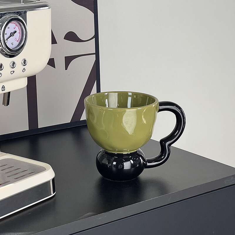 Легкая роскошь, цветной блок, круглая керамическая чашка типа B, стиль Ins, высококачественная домашняя чашка для питья, чашка для кофе в общежитии или офисе
