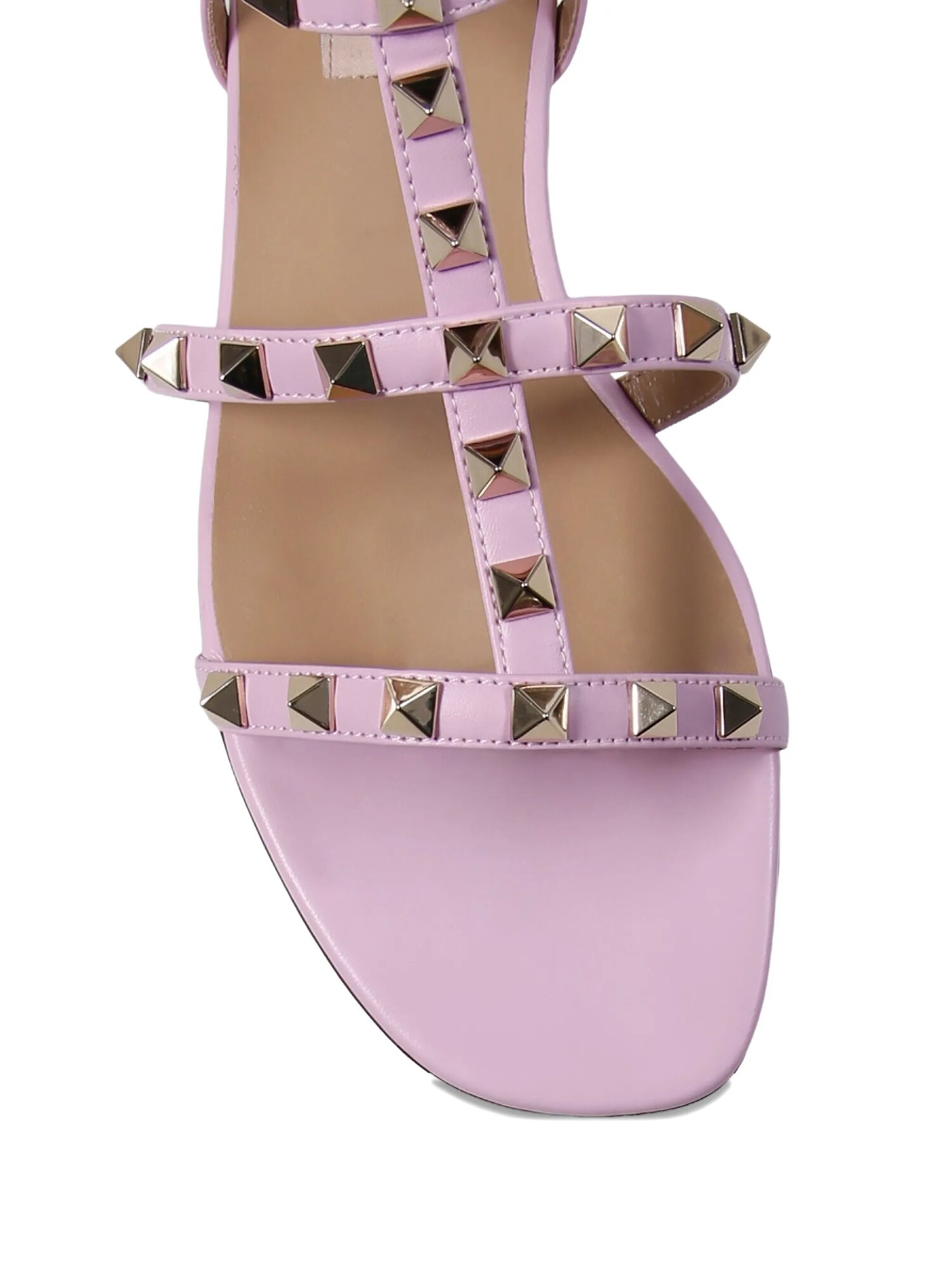 Босоножки Valentino Rockstud-embellished flat sandals, размер 36, розовый — фото 1