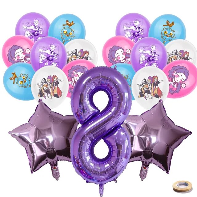 Набор из 19 воздушных шаров в корейском стиле «Охотник на демонов» для украшения дня рождения.