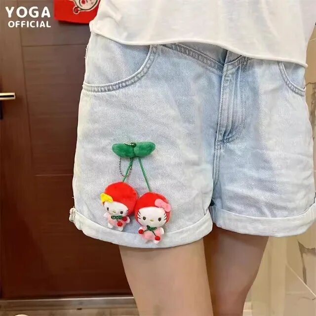 Плюшевая кукла Куроми Hello Kitty "Коричная собачка", милая брошь в виде вишни, заколка для волос, украшение для рюкзака, кулон, подарок на день рождения для девочки.