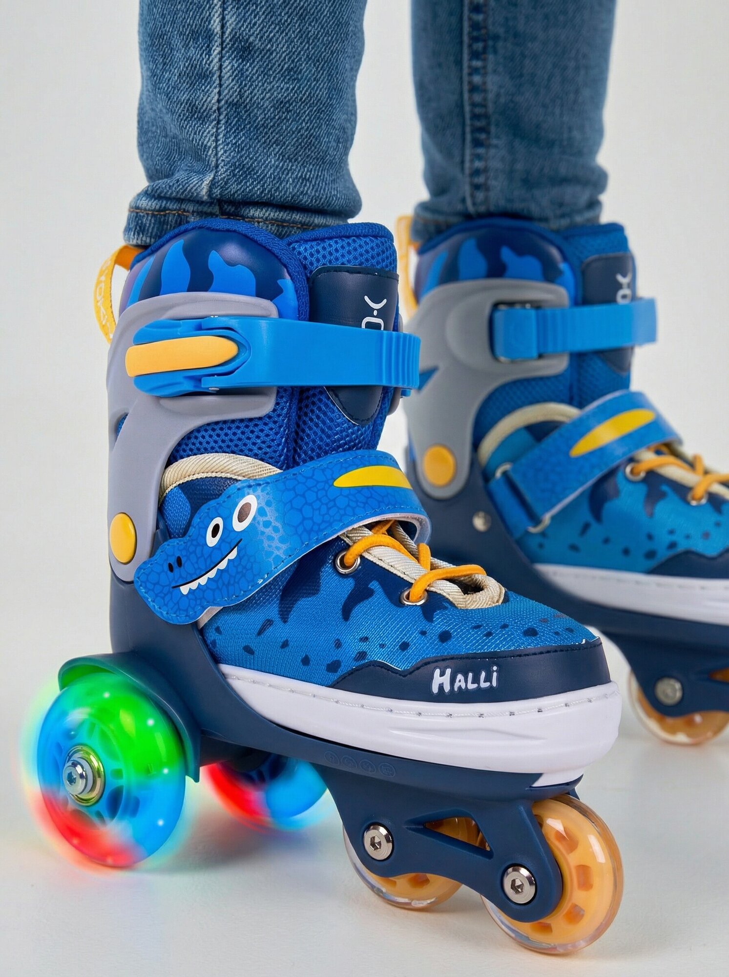 Ролики раздвижные для мальчиков, квады, светящиеся YOKI HALLI