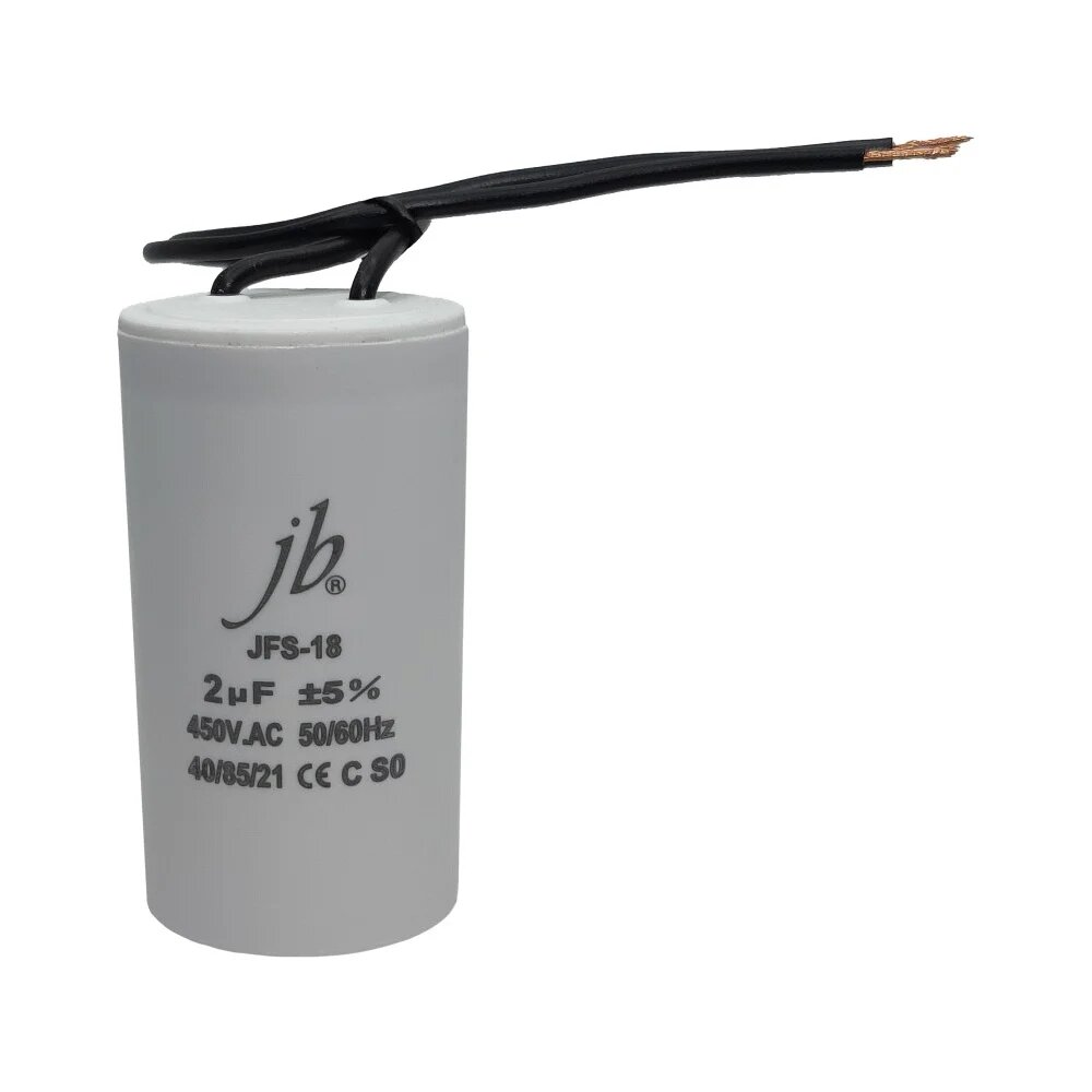 Конденсатор пусковой JB Capacitors , 2мкФ, 450В, 35x65, JFS-18 (CBB60-K) (гибкие выводы)