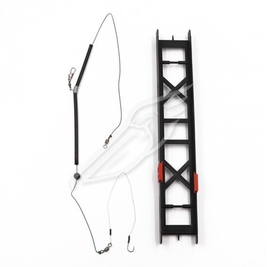 Оснастка фидерная Yaman «Лещ», плетеный шнур 0.15 мм, крючок №8 Chinu Ring, на мотовиле