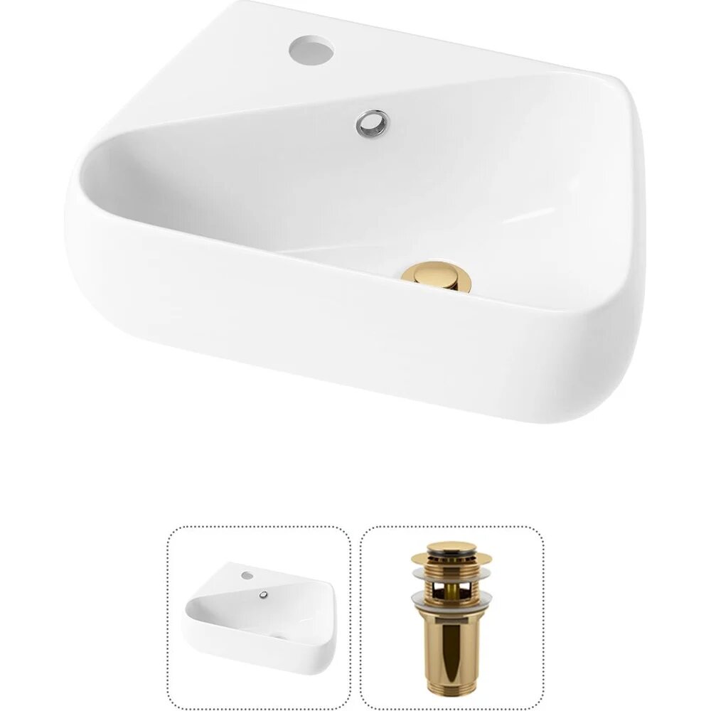 Комплект Wellsee 2 в 1 Lavinia Boho Bathroom Sink накладная/подвесная раковина 44x27 см 20216583R