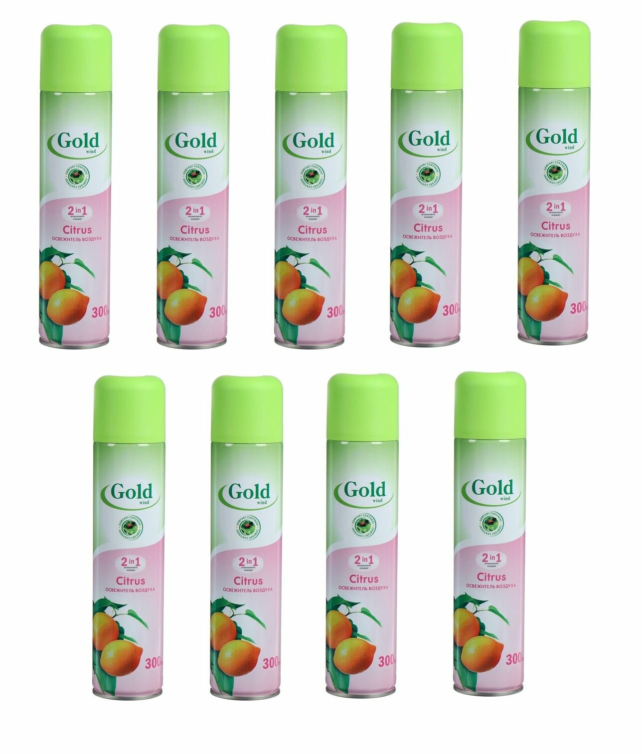 Gold Wind Освежитель воздуха Citrus, 300 мл, 9 шт