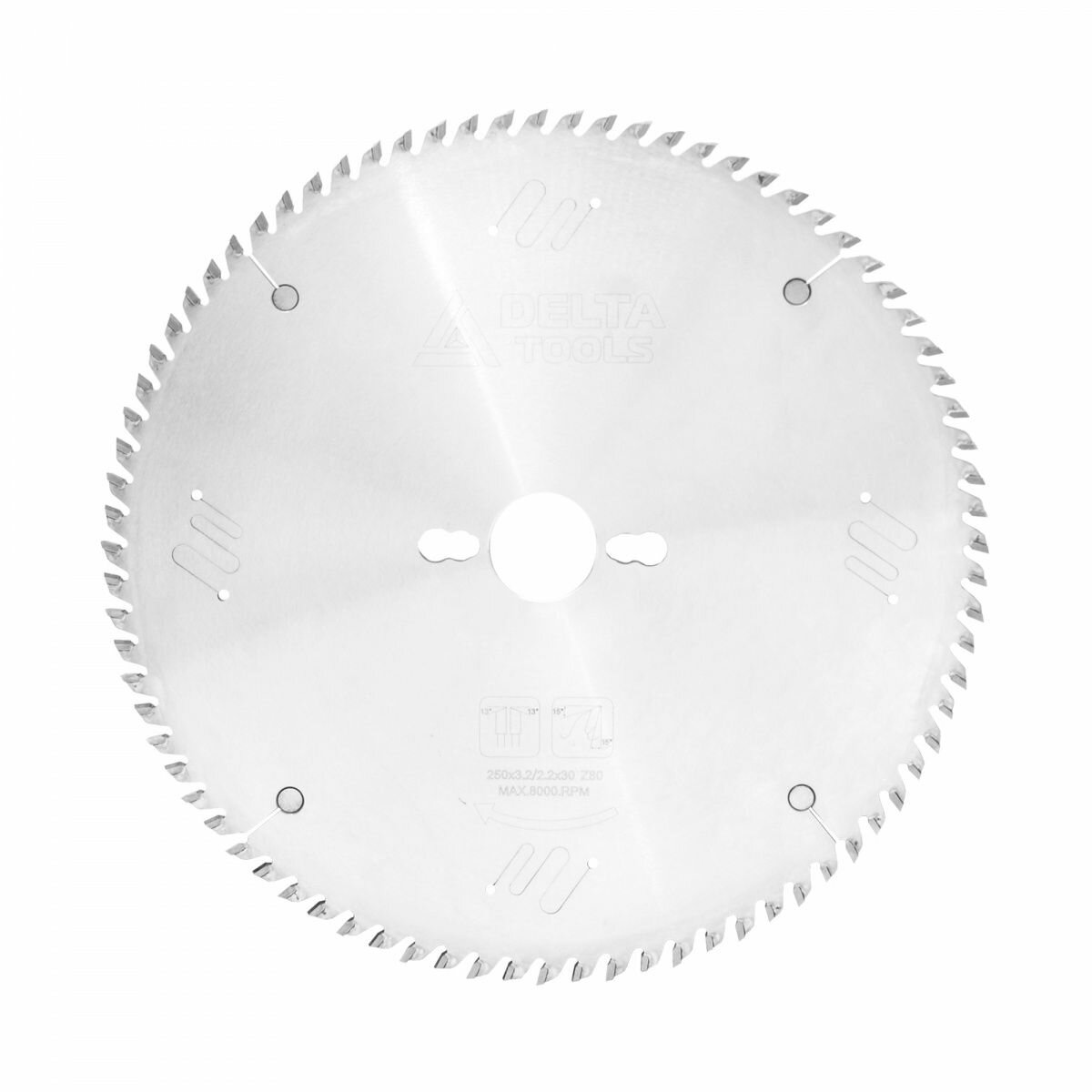 Пила дисковая торцовка/поперечное пиление 250х30х3.2/2.2 Z 80 WZ Delta-tools