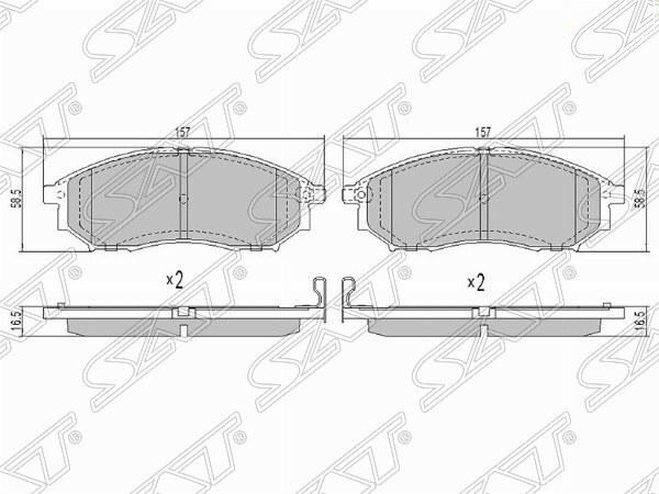 Колодки тормозные спереди Infiniti FX35 02-08 / SAT ST-AY040-NS034 Nissan Murano 02-16