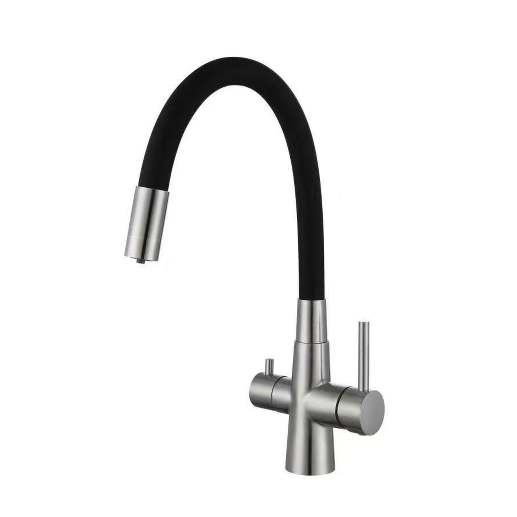 Смеситель для кухни Avrora Kitchen под фильтр, гибкий излив, AV9008S, черный