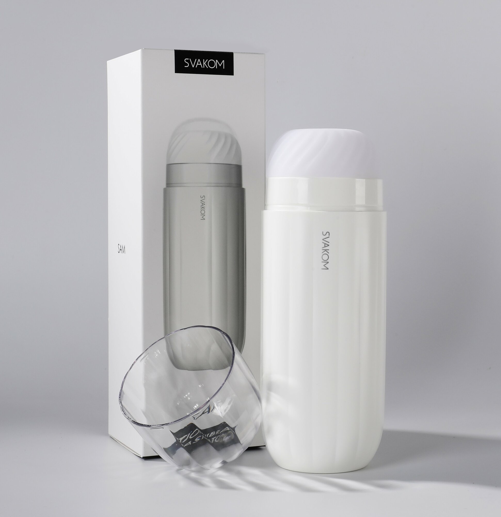 Svakom Sam Автоматический мастурбатор, белый, вибрация и вакуум