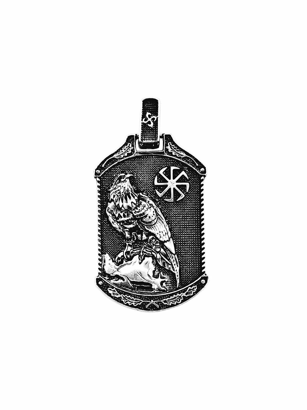 Славянский оберег, подвеска, серебро, 925 проба, оксидирование