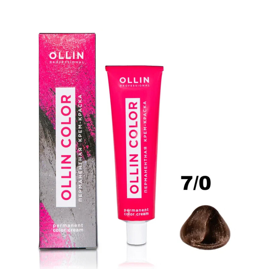 Перманентная крем-краска OLLIN, 7/0 100 мл COLOR русый