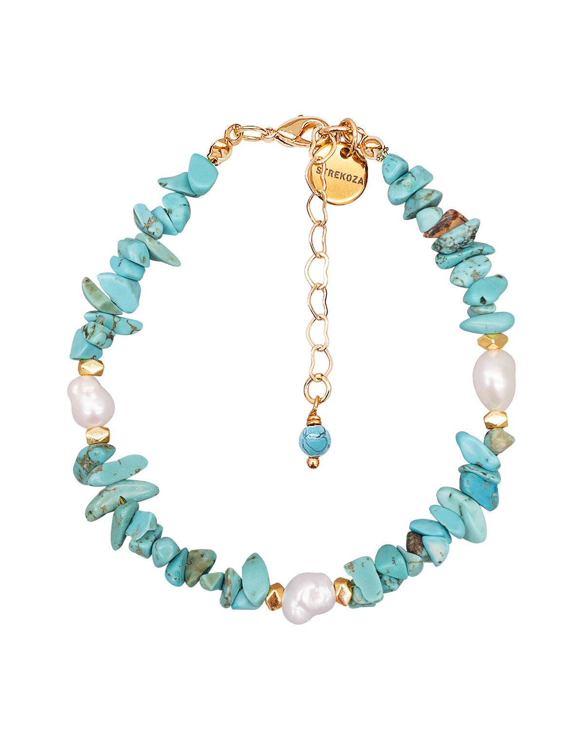 Браслет Strekoza Collection, жемчуг культивированный, бирюза